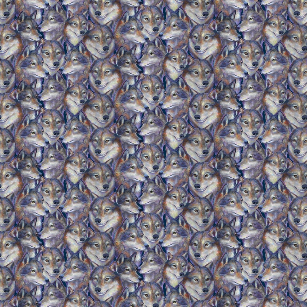 Full Moon by Figo, Navy Wolf Head by the yard – North Shore Quilting