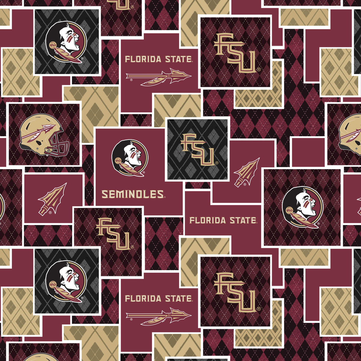 Official Licensed Florida State University Cotton Quilting Fabric-FSU ...