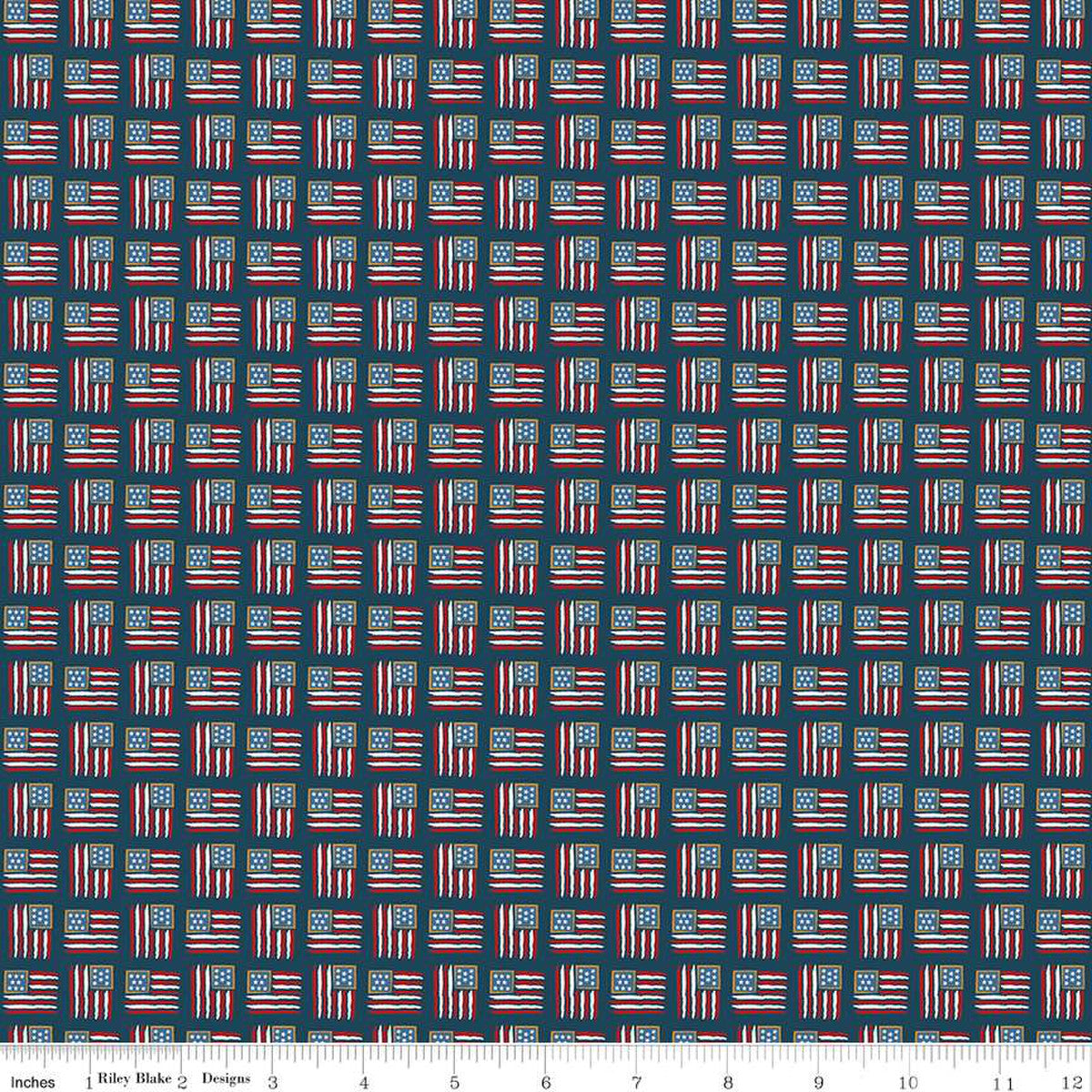 Riley Blake Sweet Freedom Flags Oxford Sparkle by the yard – North ...