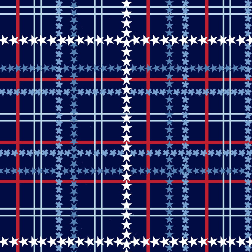 Star Spangled Beach, plaid stars by the yard – North Shore Quilting
