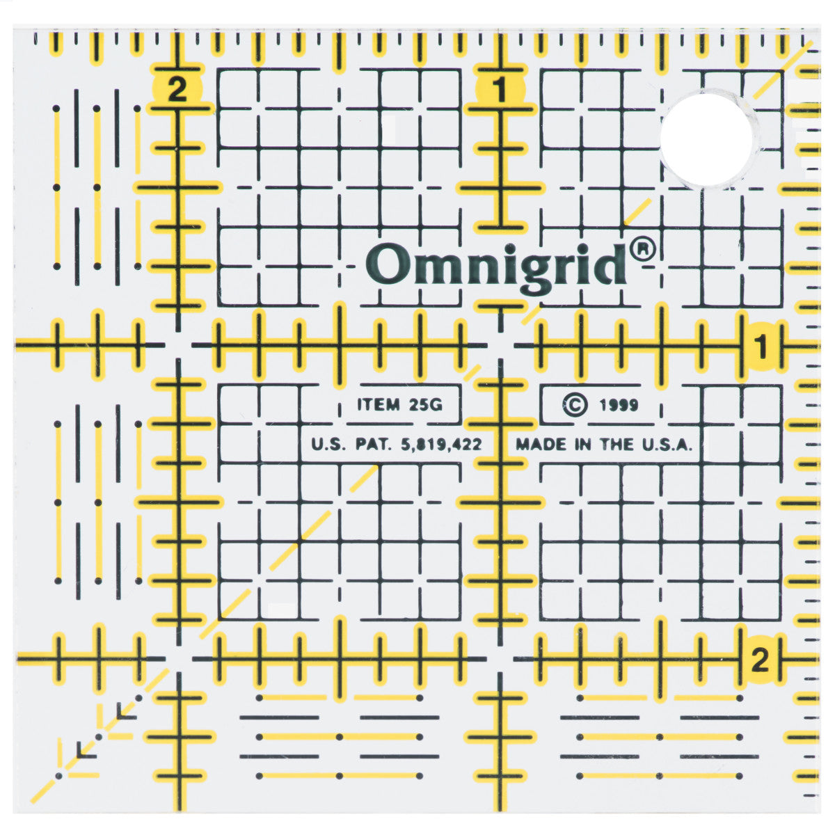 Omnigrid Square Grid Ruler, 2-1/2" x 2-1/2" – North Shore Quilting